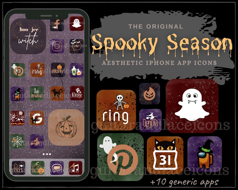 Halloween Aesthetic iPhone App Icons | iPhone Widgets | Spooky Season ...