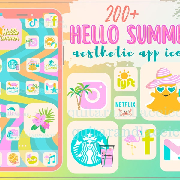 Summer Phone App Icons - Etsy