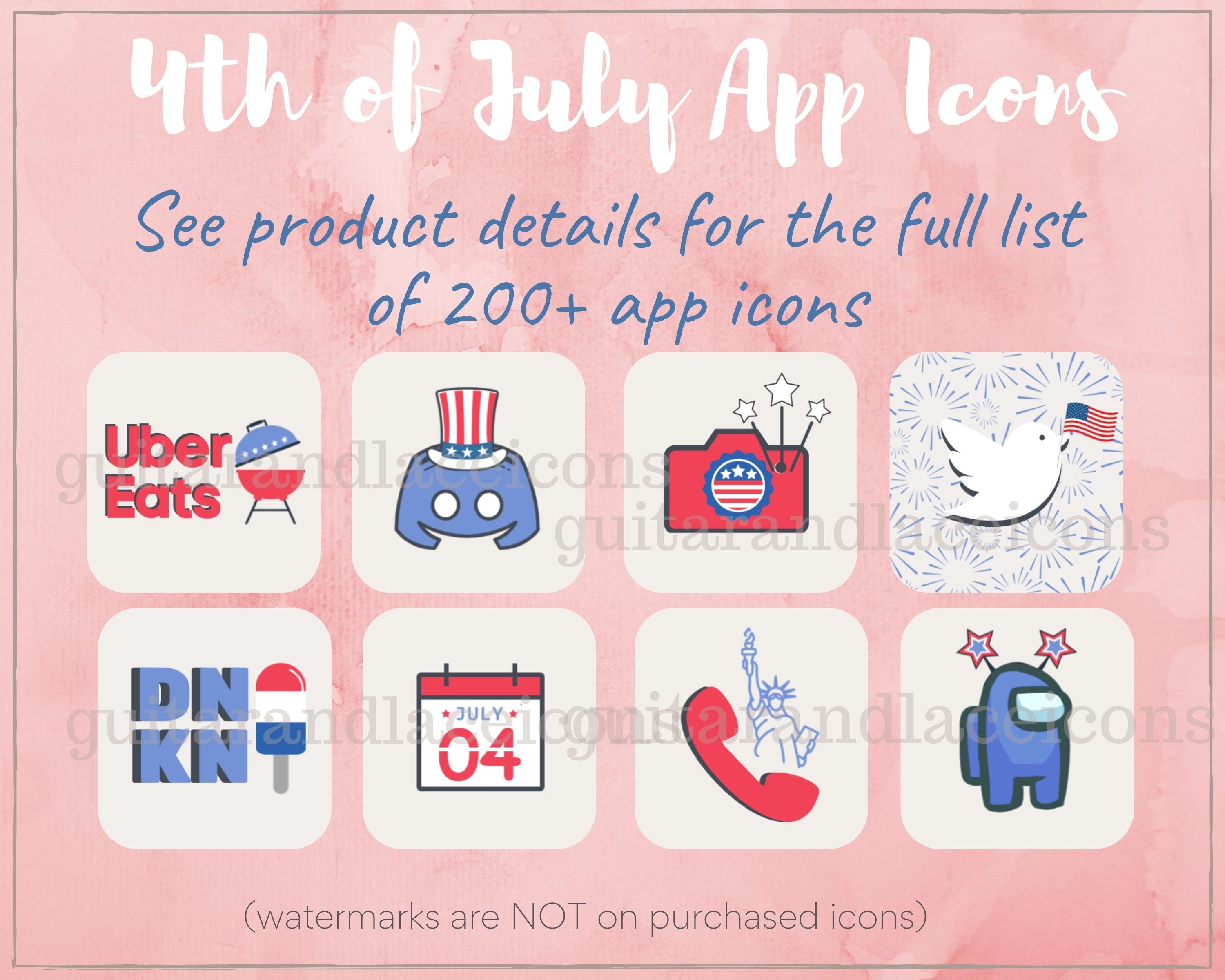 4th of July App Icons | 4th of July Aesthetic Apps | Summer Aesthetic ...