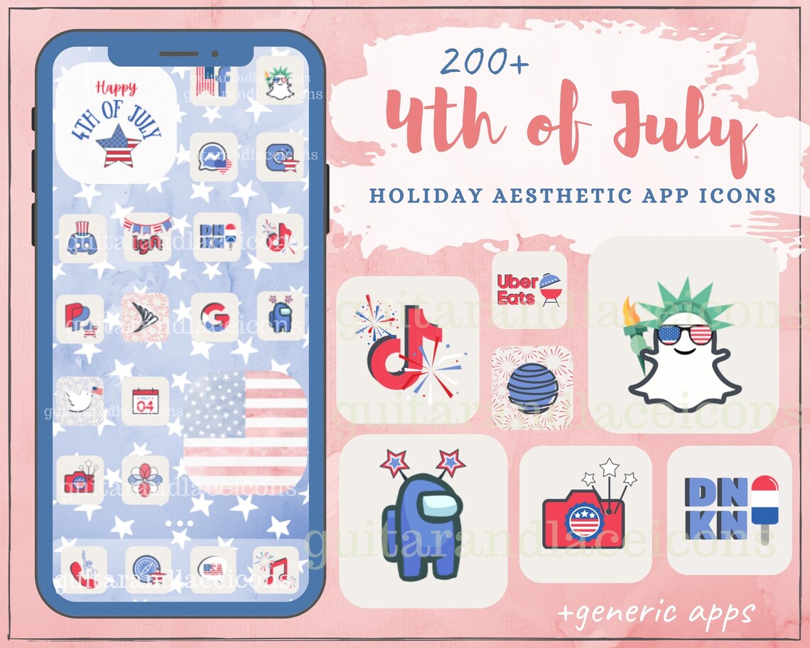 4th of July App Icons | 4th of July Aesthetic Apps | Summer Aesthetic ...