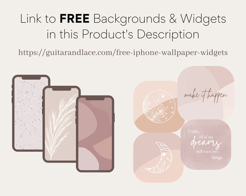Boho Tan & Pink App Icons Widgets Iphone Apps Android | Etsy