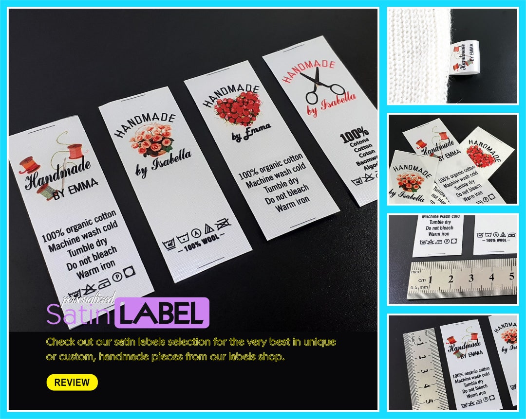 Custom Satin Fabric Labels, Personalized Clothing Garment Tags - Etsy