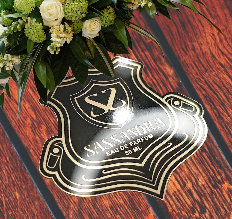 Custom Cut Metal Perfume Label | Mirror Silver, Gold - Etsy