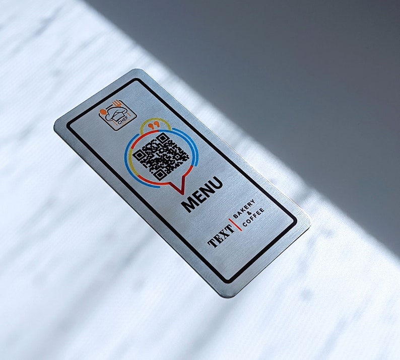 Custom Metal QR Code Menu Sign | Restaurant Tabletop Display - Etsy