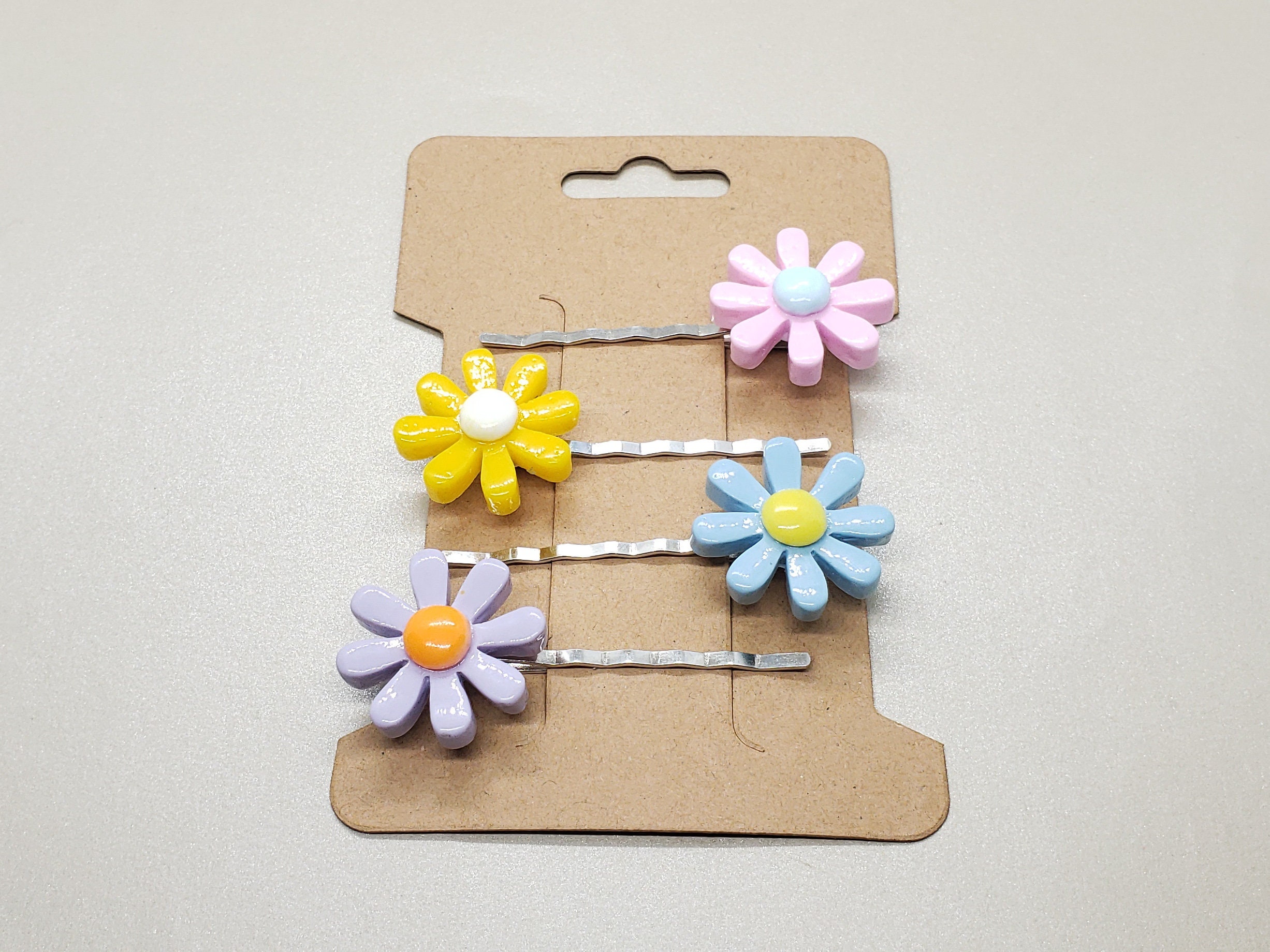 Retro Groovy Pastel Daisy Hair Pins Flower Hair Pins Set of 4 Hair Pin ...