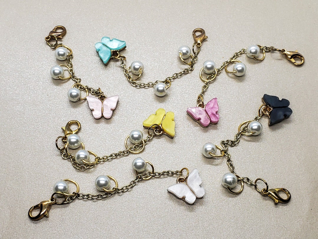 Pastel Marble Gold Butterfly Hair Chain Colorful Gold Butterfly Hair ...