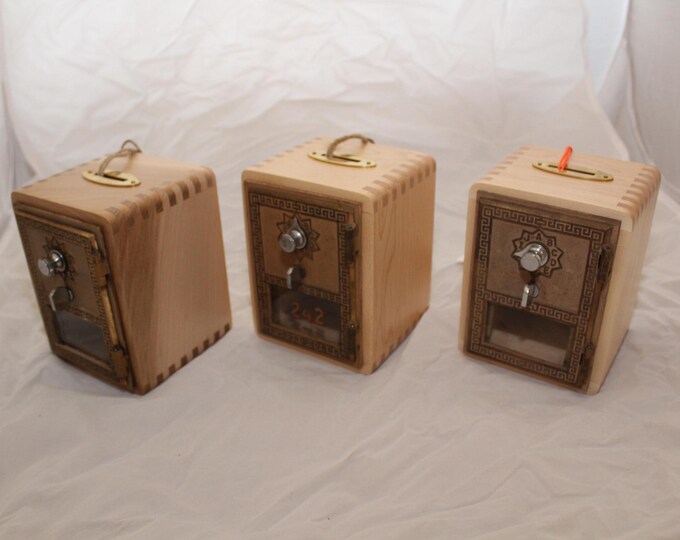 Antique USPS PO Box Door Bank Wooden Oak Cabinet • No. 55 Corbin Eagle ...