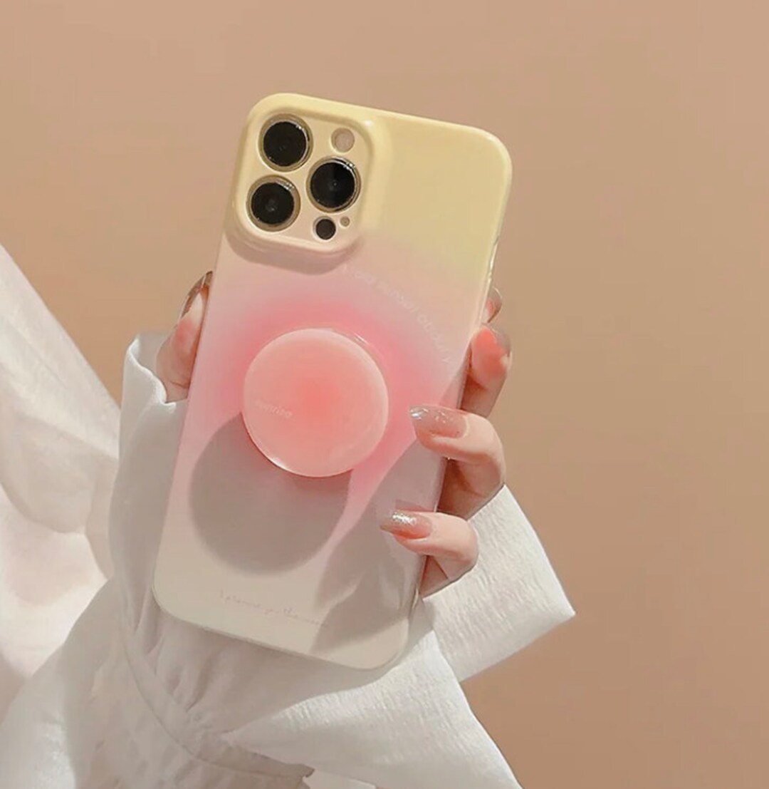 Gradient Fresh Pink Sunset Smudged Bracket for iPhone 11 12 13 14 Plus ...