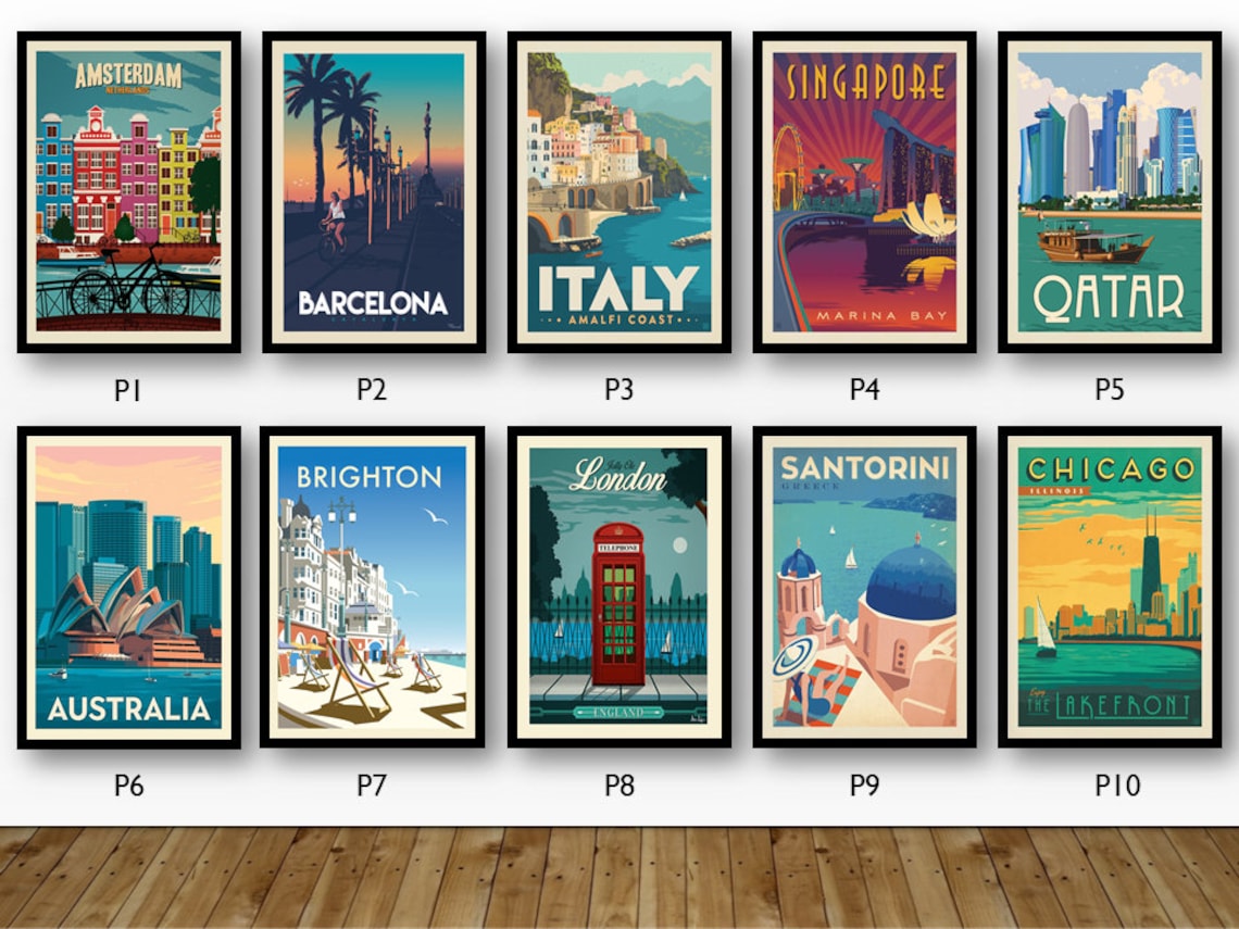 City Art POSTCARD Landmarks Graphic Design Postcard World | Etsy