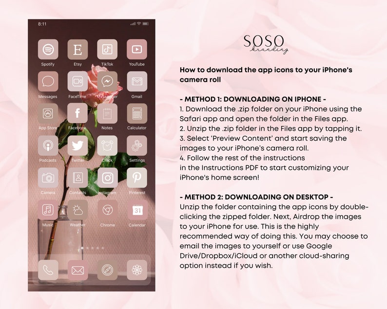 Rose Pink Neutral Aesthetic Ios 14/ios 15 Ipados App Icons - Etsy