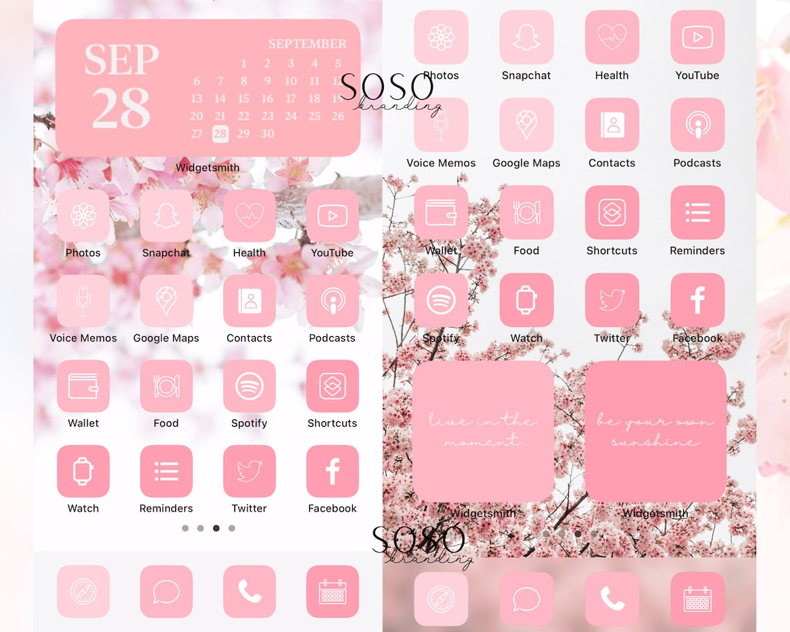 Pink Aesthetic Iphone Ios 14/ios 15 App Icons Widget - Etsy