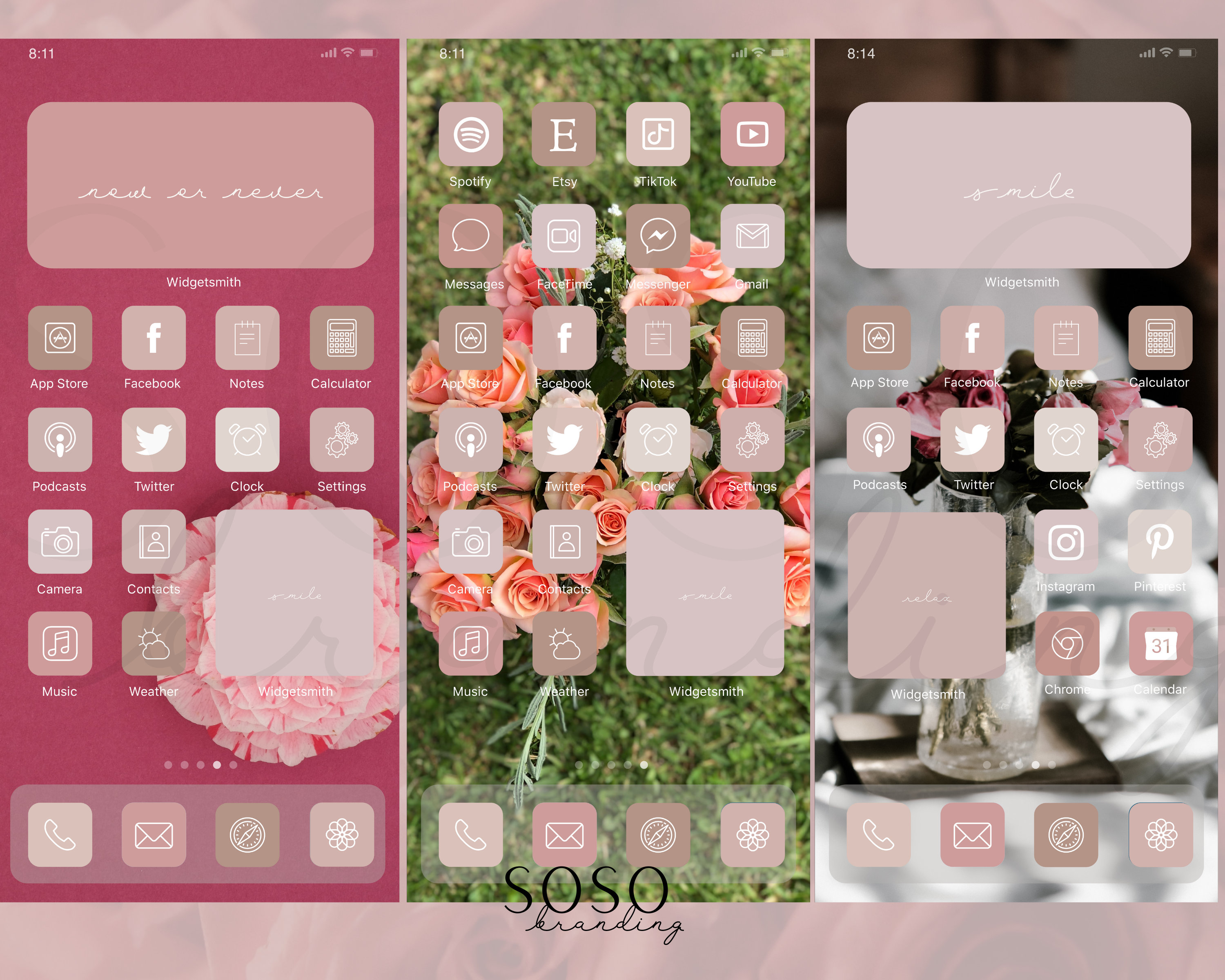 Rose Pink Neutral Aesthetic 189 Iphone Ios 14/ios 15 App - Etsy