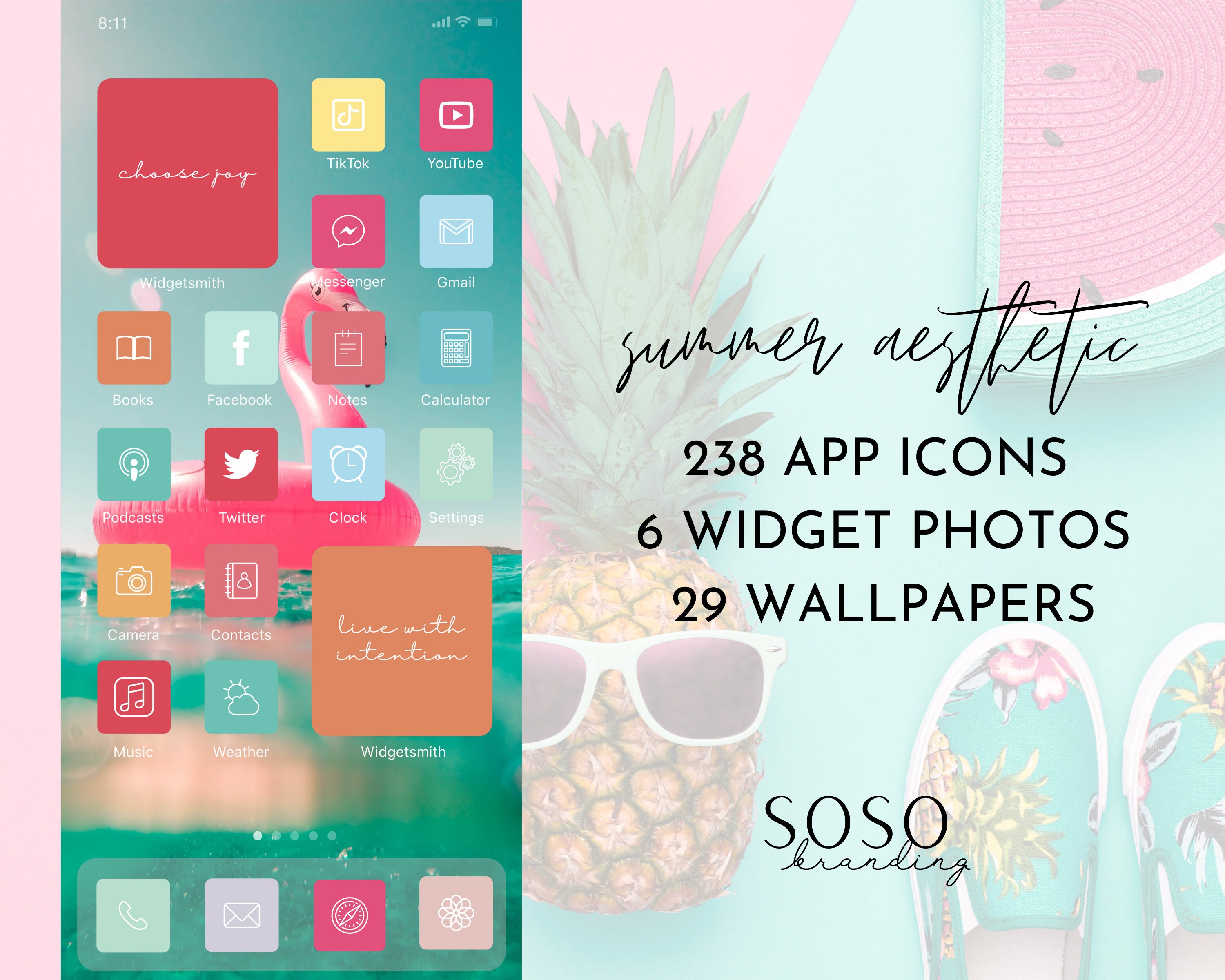 Pastel Summer Aesthetic 238 iPhone iOS 14 App Icons iOS14 | Etsy