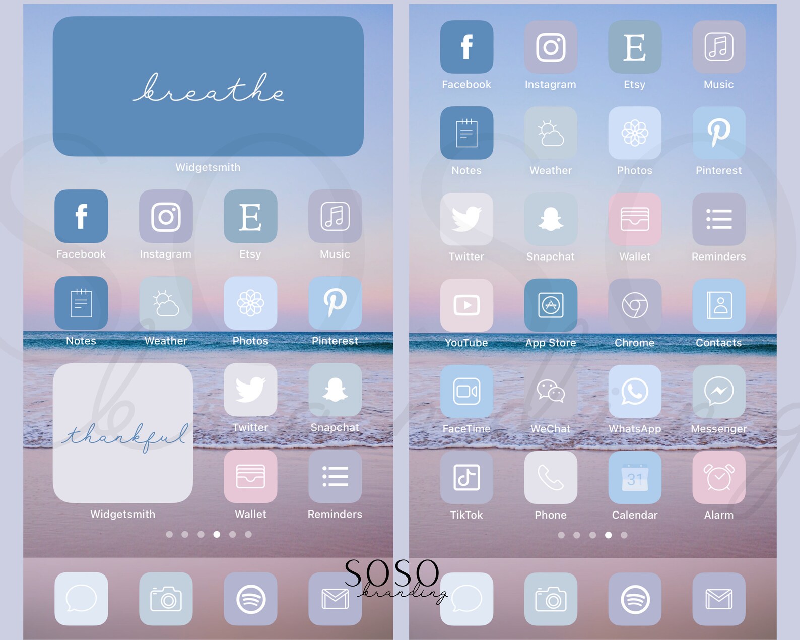 Pastel Blue Purple Pink Aesthetic Iphone Ios 14/ios 15 App - Etsy Australia