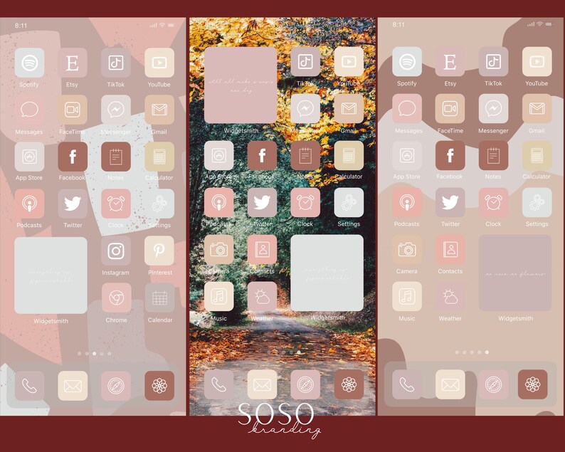 Fall Autumn Neutral Aesthetic Tones Iphone Ios 14/ios 15 App - Etsy