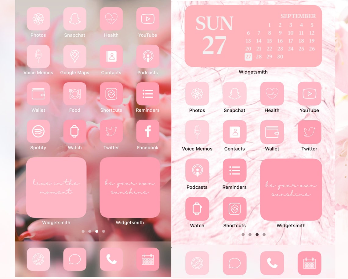 Pink Aesthetic Iphone Ios 14/ios 15 App Icons Widget - Etsy