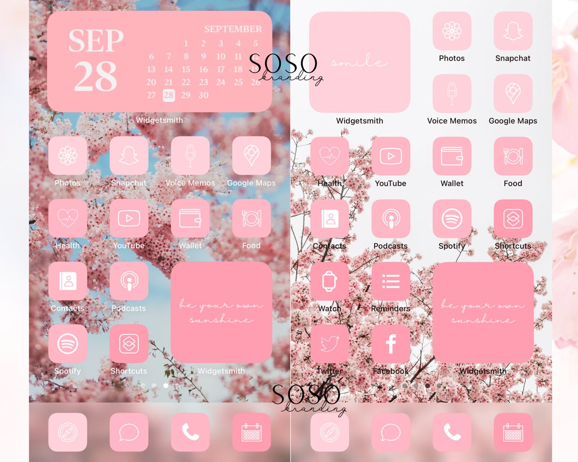Pink Aesthetic Iphone Ios 14/ios 15 App Icons Widget - Etsy