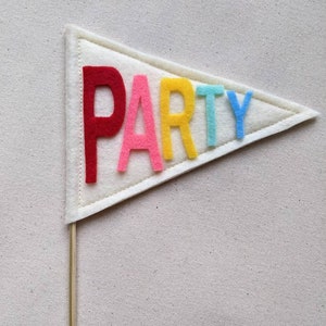 Birthday PARTY Flag Cake Topper, Photo Prop, Rainbow Birthday ...
