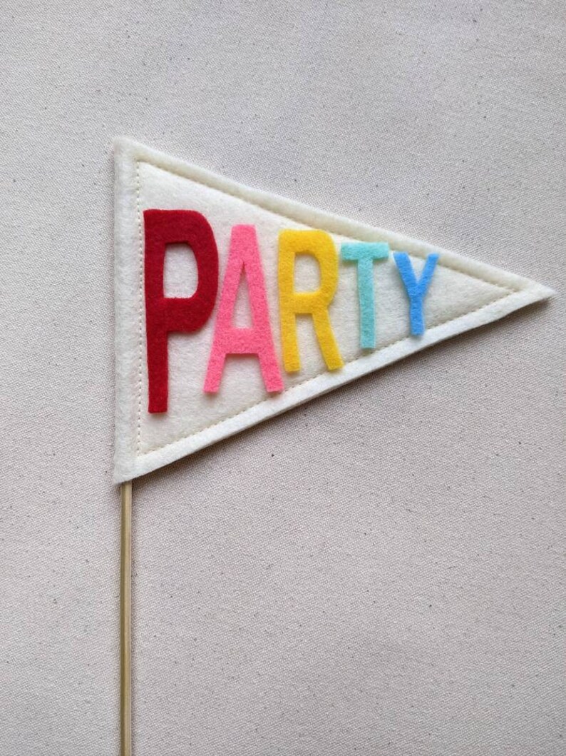Birthday PARTY Flag Cake Topper, Photo Prop, Rainbow Birthday ...