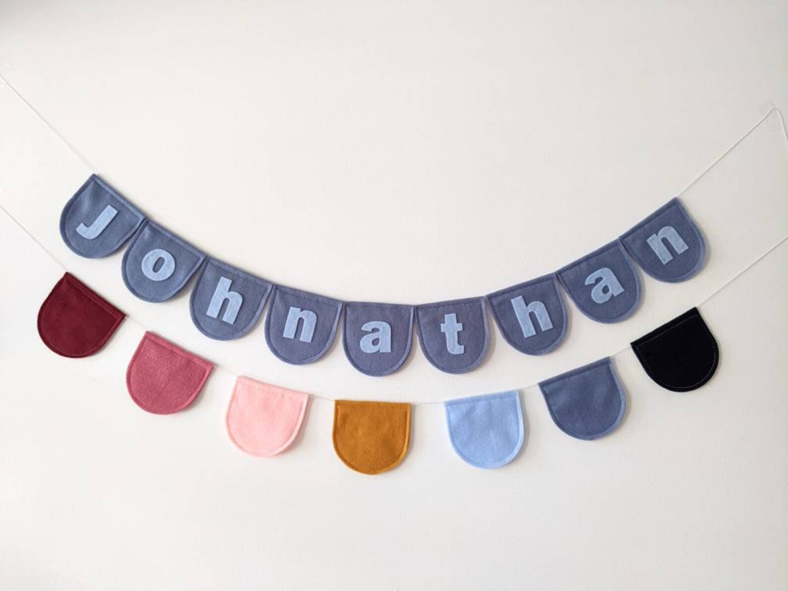 Custom Name Bunting SCALLOPED Flags Made With Felt - Etsy