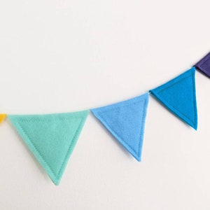 Felt Flag Bunting, BRIGHT RAINBOW Triangle Garland, Colorful Birthday ...