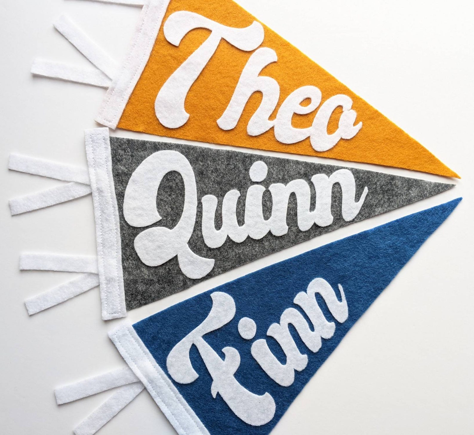 Name Pennant Flag Made With Stiffened Felt RETRO Font Kids - Etsy