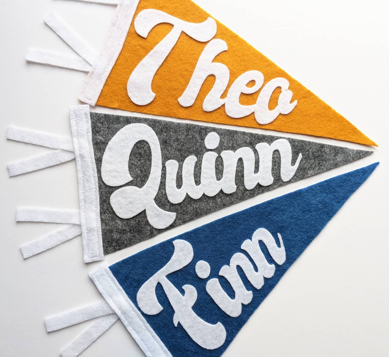 Name Pennant Flag Made With Stiffened Felt RETRO Font Kids - Etsy
