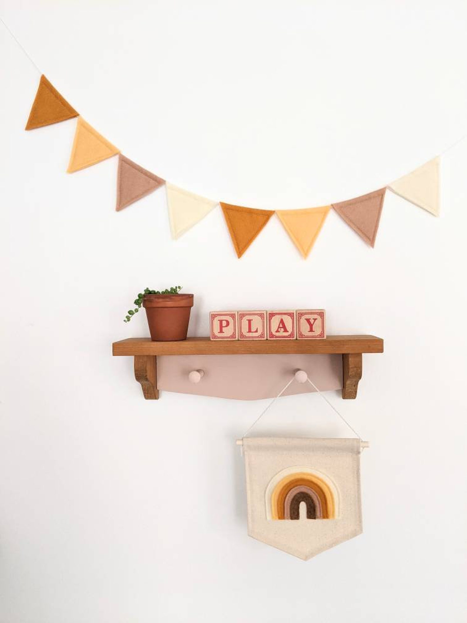 Felt Flag Bunting Banner Garland EARTH TONES Fall Decor Boho | Etsy