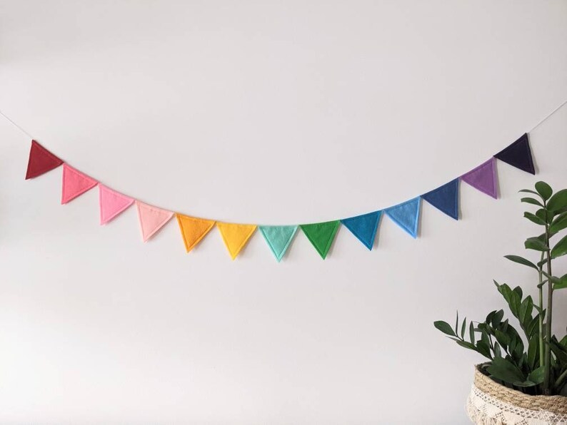 Rainbow Happy Birthday Banner Made With Felt Ombre Rainbow - Etsy