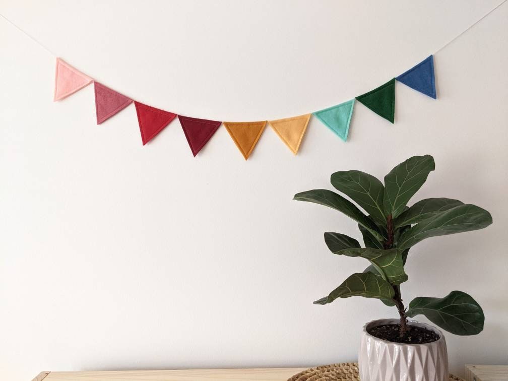 RAINBOW Flag Bunting Felt Pennant Garland Wall Decor for - Etsy