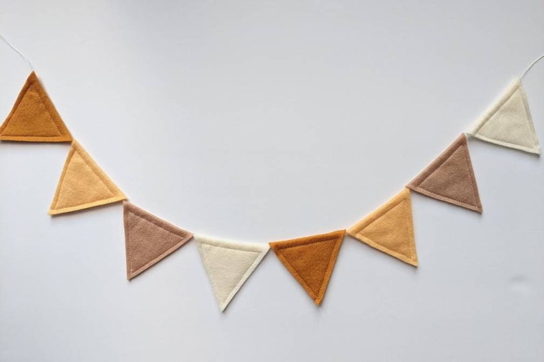 Felt Flag Bunting Banner Garland EARTH TONES Fall Decor Boho | Etsy