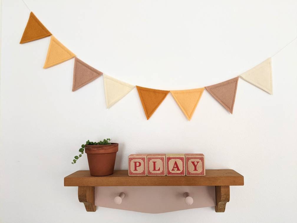 Felt Flag Bunting Banner Garland EARTH TONES Fall Decor Boho | Etsy