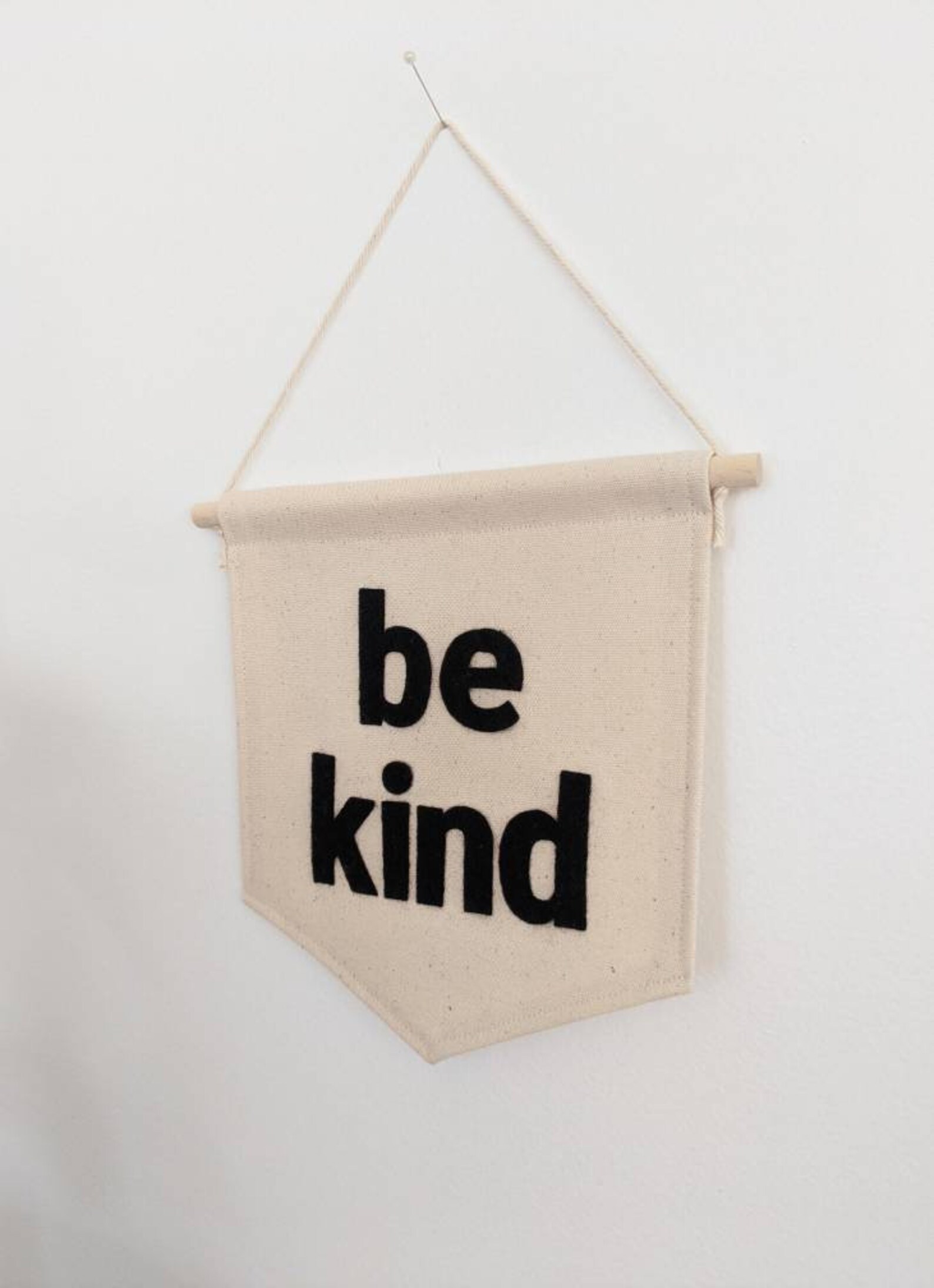 Be Kind Banner Wall Hanging Black Felt Letters Canvas Flag - Etsy