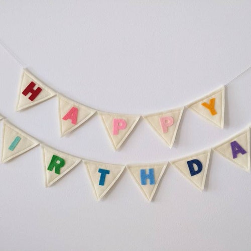 Happy Birthday Bunting Rainbow Birthday Decoration Made With - Etsy