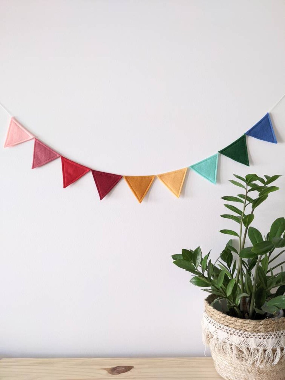RAINBOW Flag Bunting, Felt Pennant Garland, Wall Decor for Nursery ...