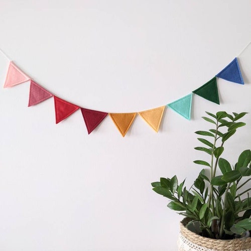 RAINBOW Flag Bunting Felt Pennant Garland Wall Decor for - Etsy