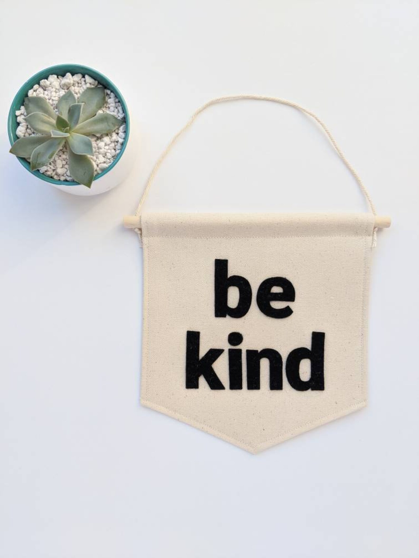 Be Kind Banner Wall Hanging Black Felt Letters Canvas Flag - Etsy