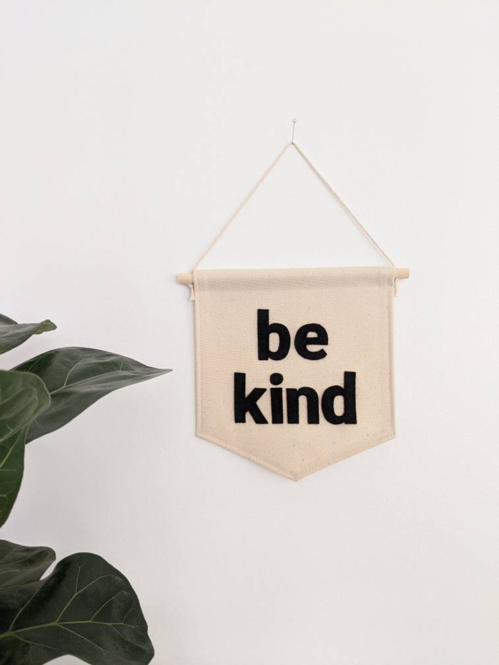 Be Kind Banner Wall Hanging Black Felt Letters Canvas Flag - Etsy