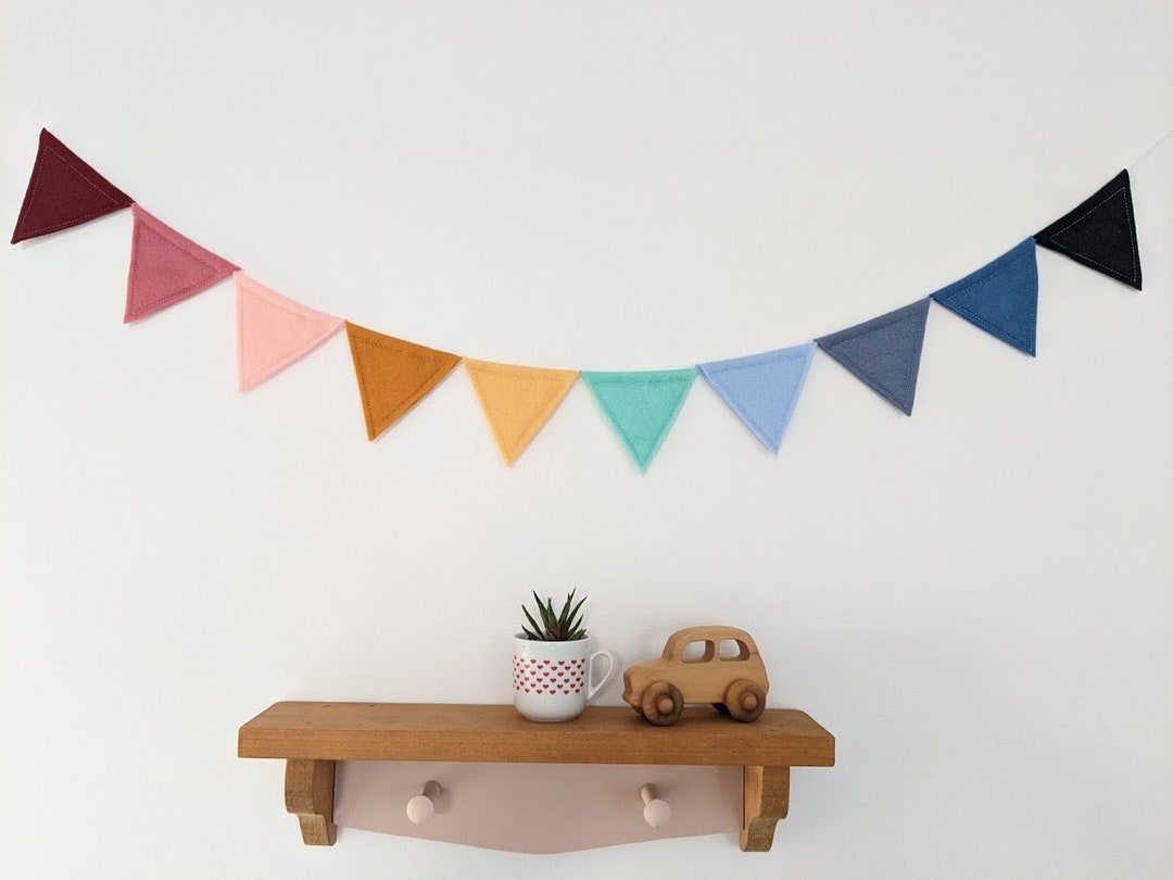 Pennant Flag Bunting Felt RAINBOW Banner Garland Boho Wall - Etsy