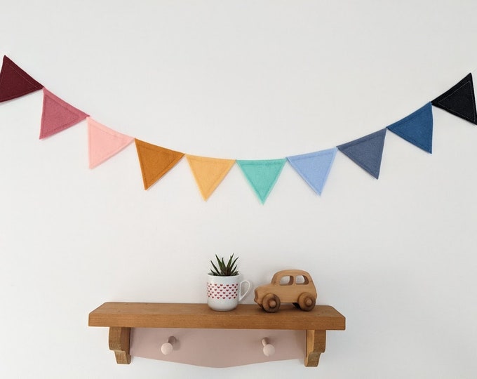 Pennant Flag Bunting Felt RAINBOW Banner Garland Boho Wall | Etsy