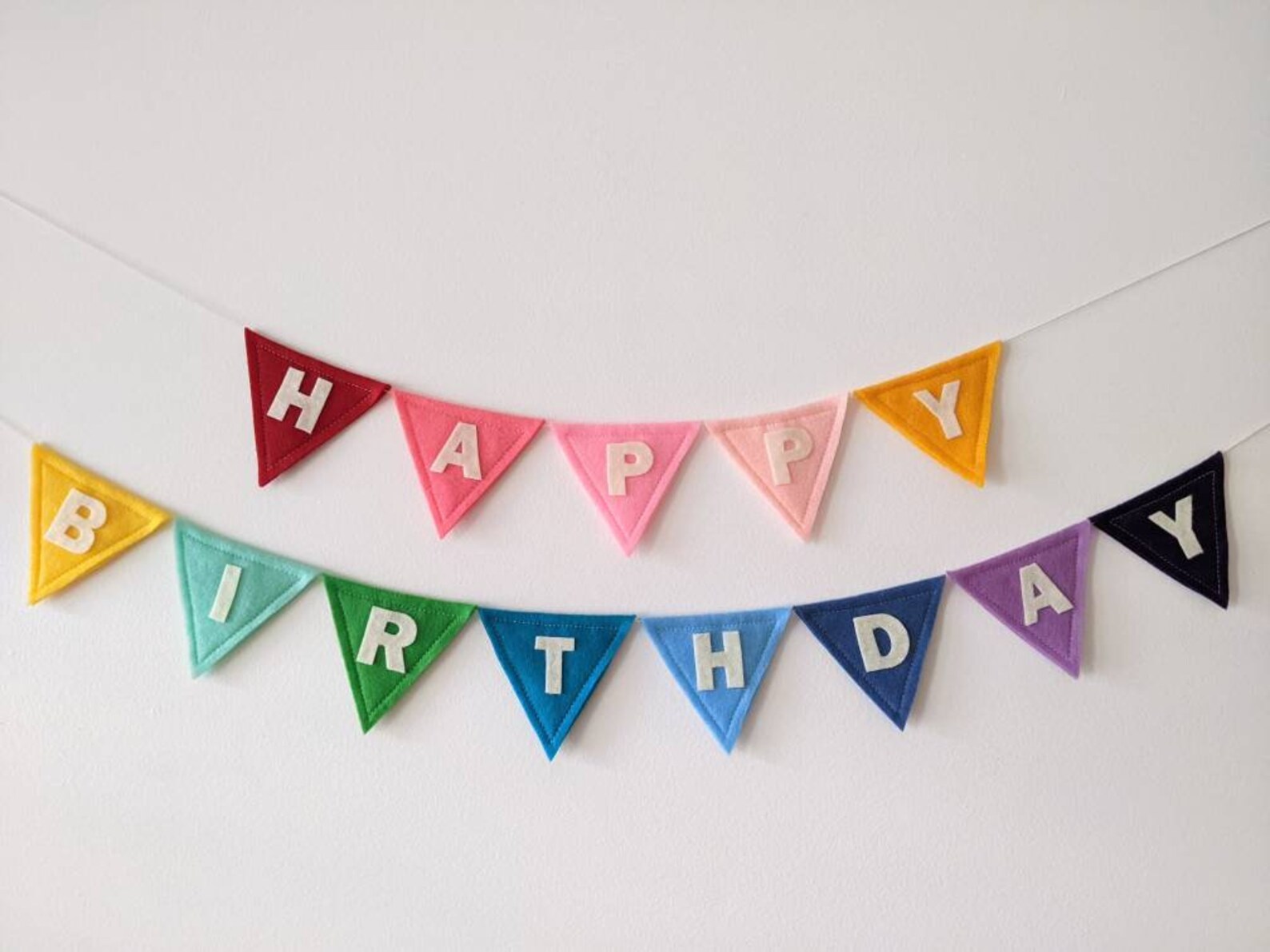 Happy Birthday Bunting, Rainbow Birthday Decoration Made With Felt ...