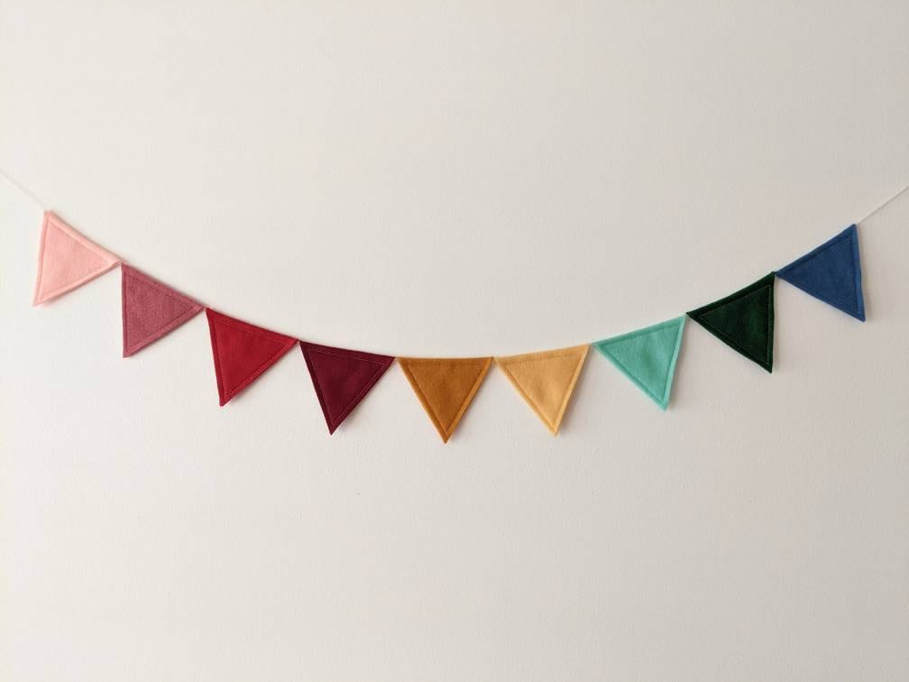 RAINBOW Flag Bunting Felt Pennant Garland Wall Decor for - Etsy