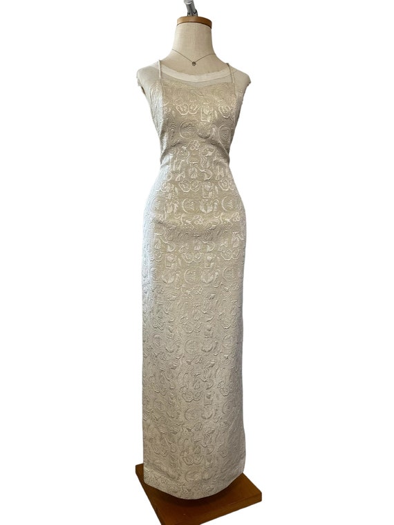 Champagne Metallic Mermaid Dress - Gem
