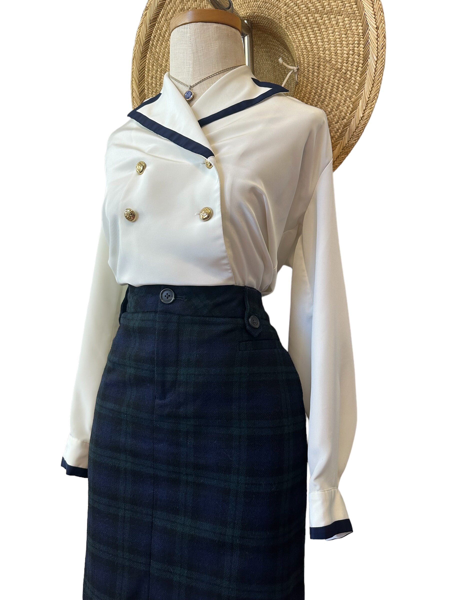 Sailor Woven Poly Blouse - Etsy