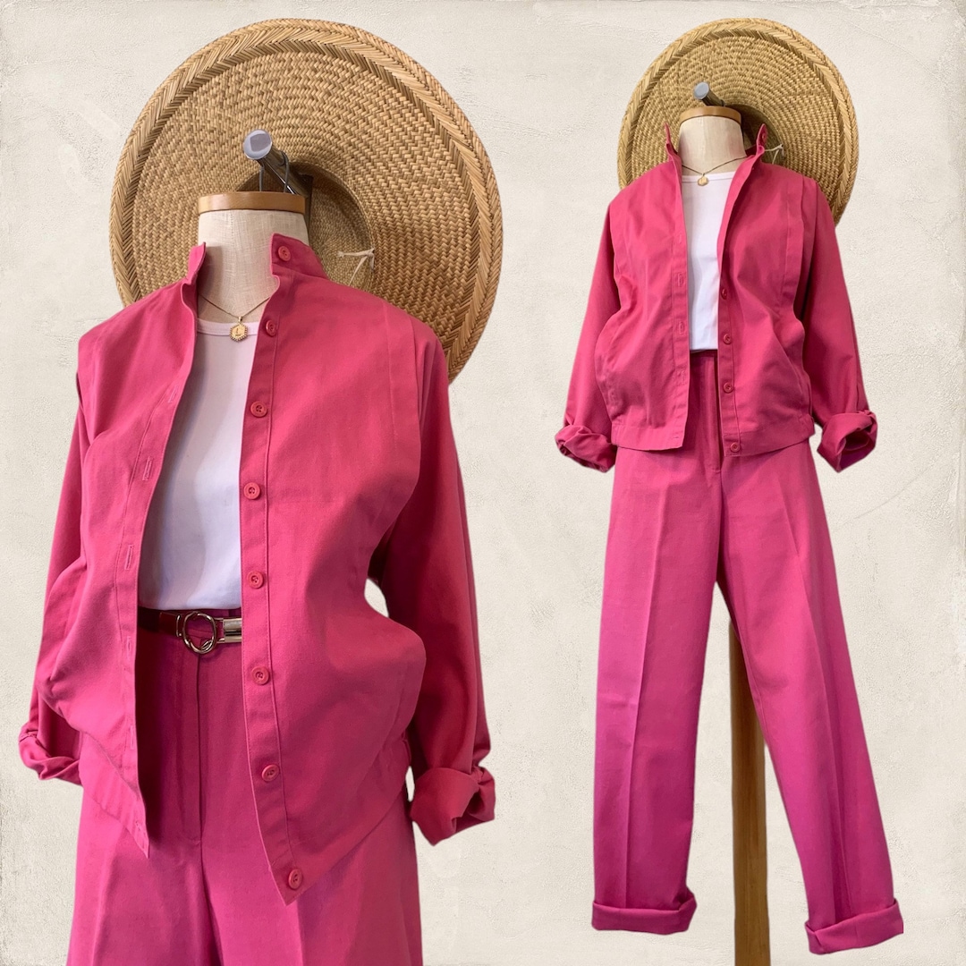 Pink Persuasion Woven Jumper Suit Set - Etsy