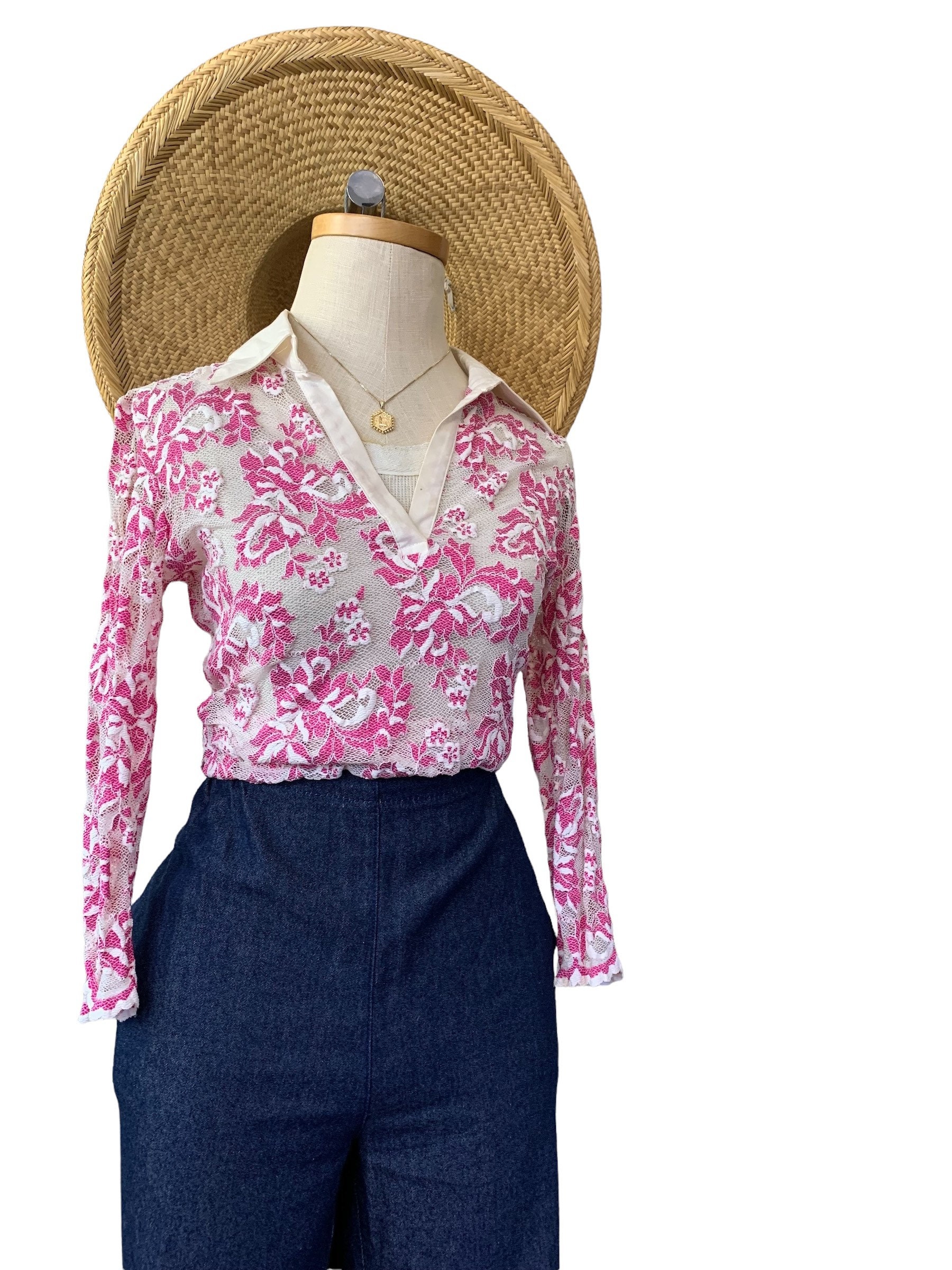 Vintage Cache Floral Embroidered Blouse - Etsy