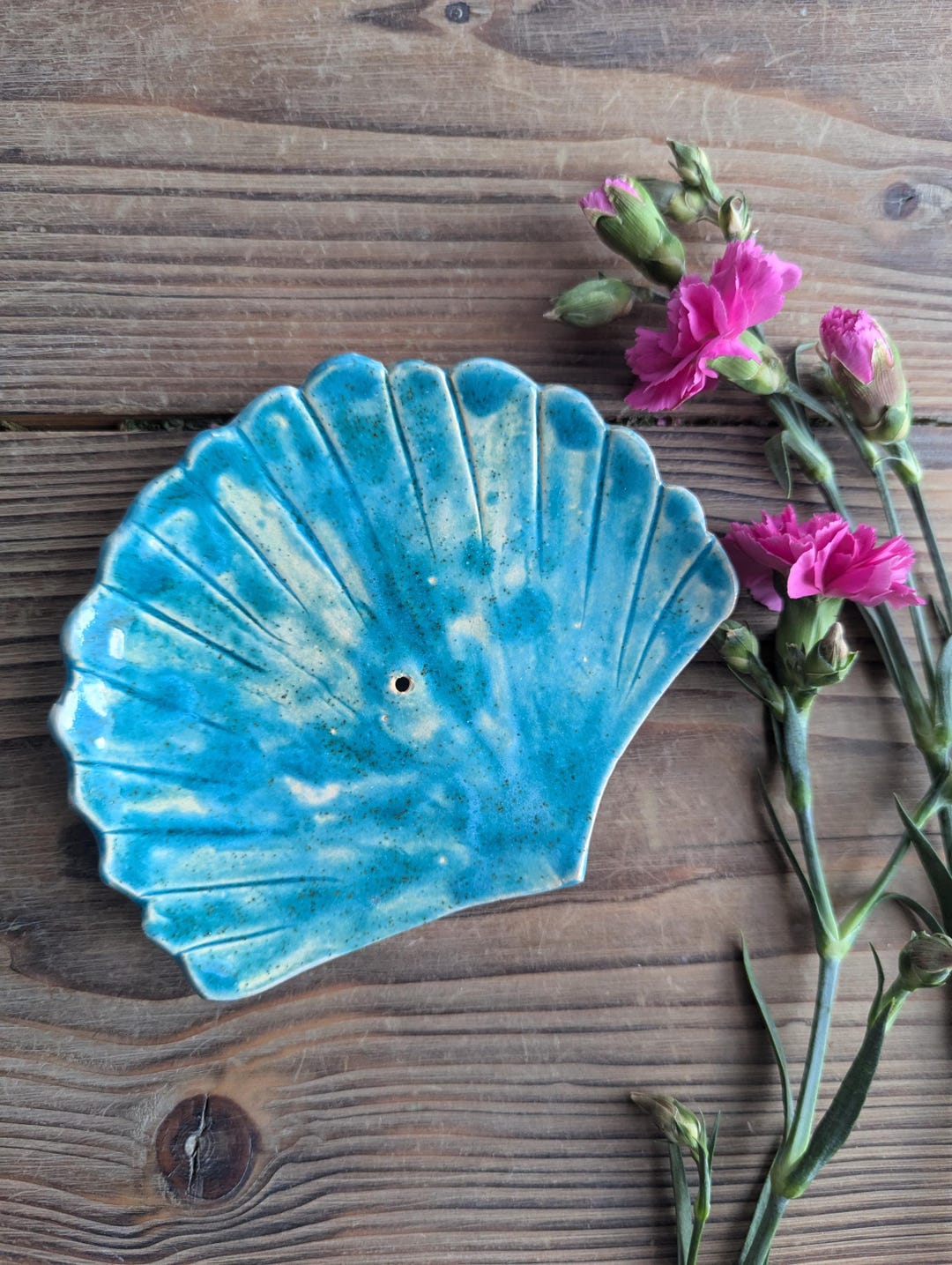 Soap Dish, Handmade Ceramic Sea Color Seashell, Simplistic Design, Clay ...