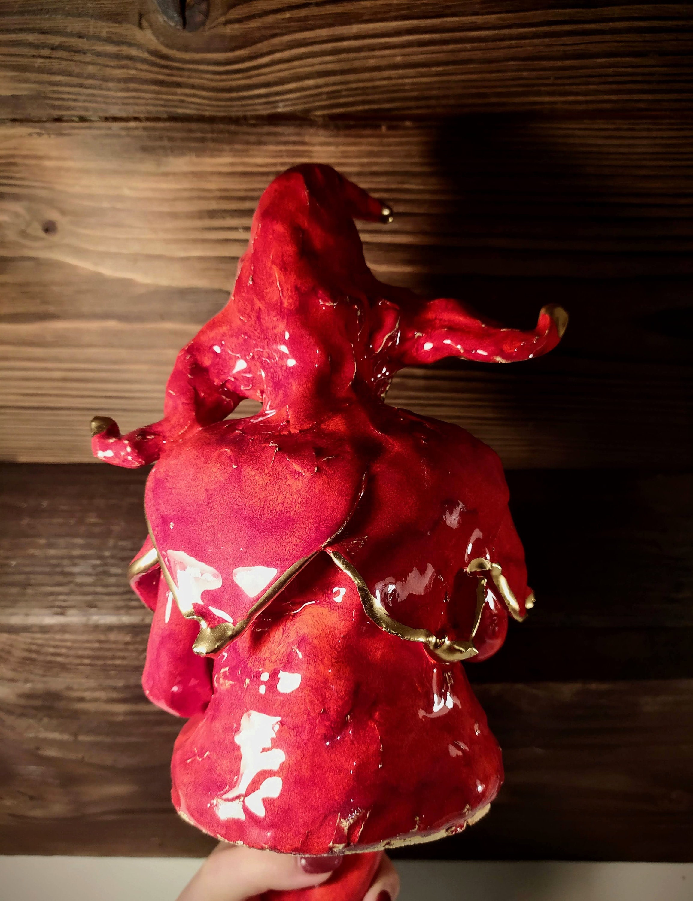 Ceramic Sculpture, Handmade Clay Figure, Jester With Crown Figure ...