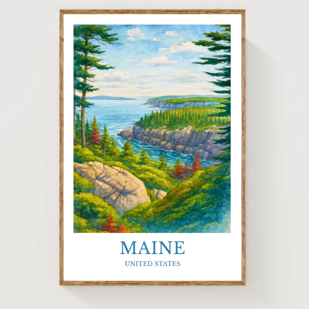 Maine Poster - Etsy