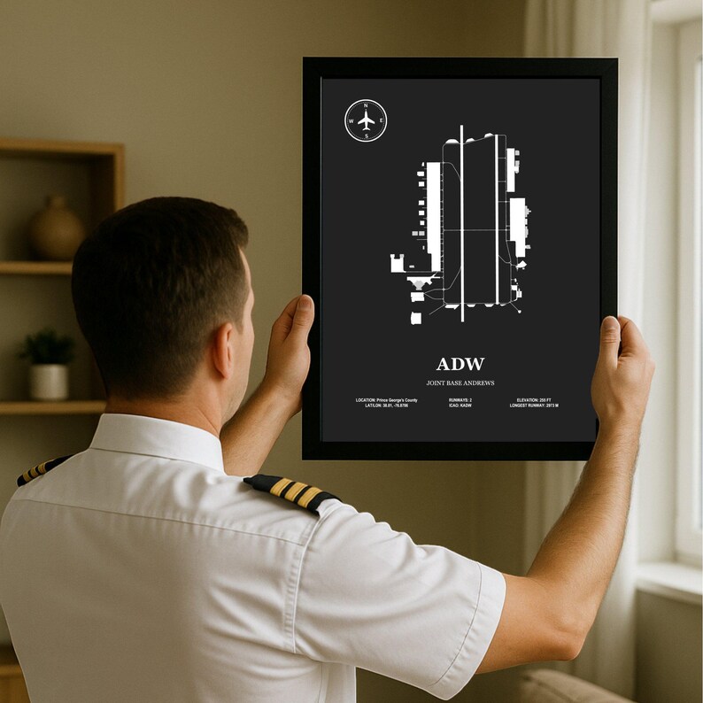 ADW, Joint Base Andrews – Airport Design Map, Aviation Poster - Etsy